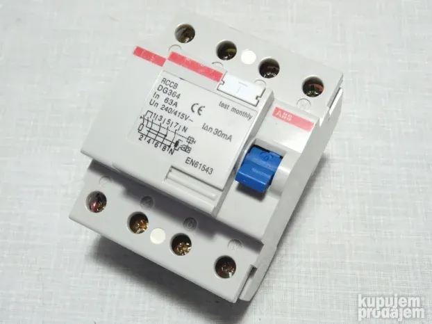 Zaštitna FID sklopka ABB DG364 RCCB 63A 30mA 63 A 30 mA odli - KupujemProdajem