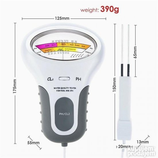 Merač nivoa hlora CL2 i PH vrednosti za bazen NOVO - KupujemProdajem