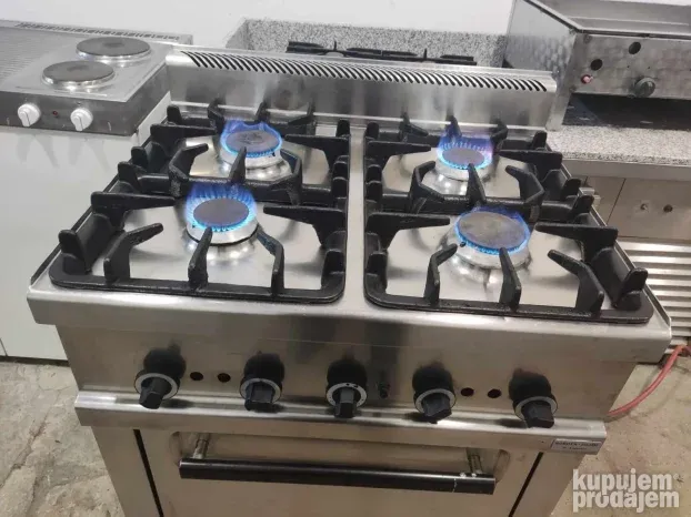 Profesionalni sporet na plin sa rernom na plin 800x700mm - KupujemProdajem