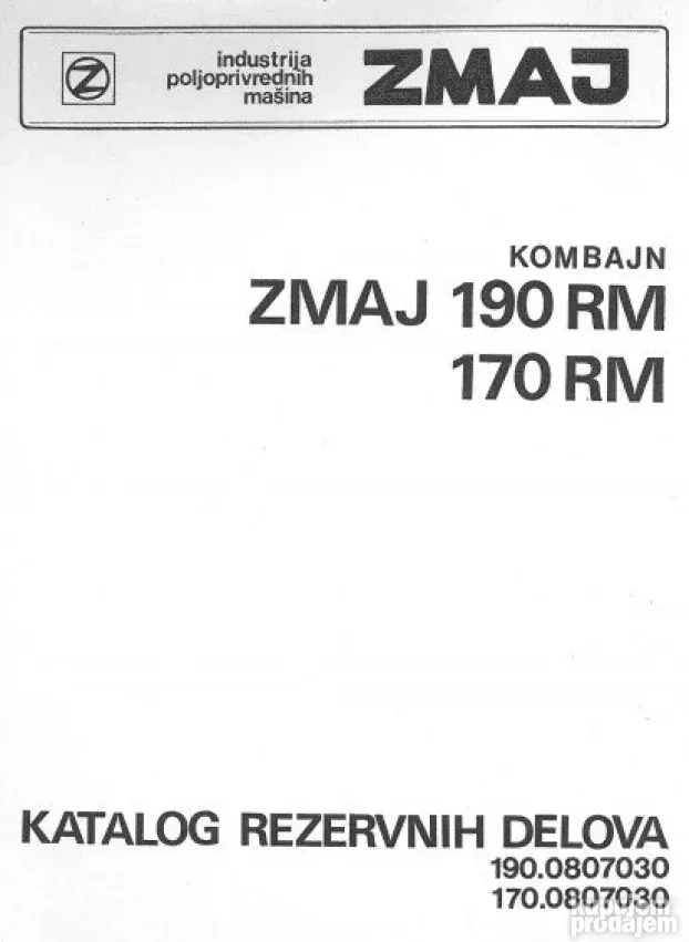 Zmaj 170 190 RM Katalog delova - KupujemProdajem