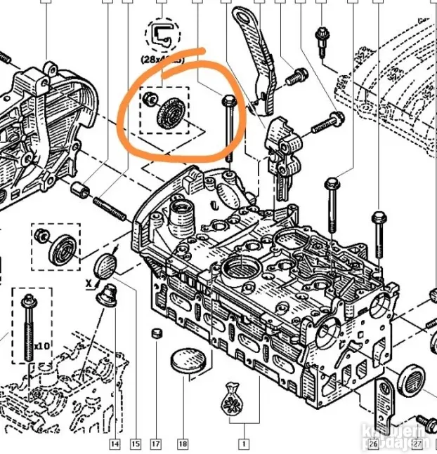 Zaptivka membrana poklopca bregaste Reno Clio 1.4 - 1.6 16v ...