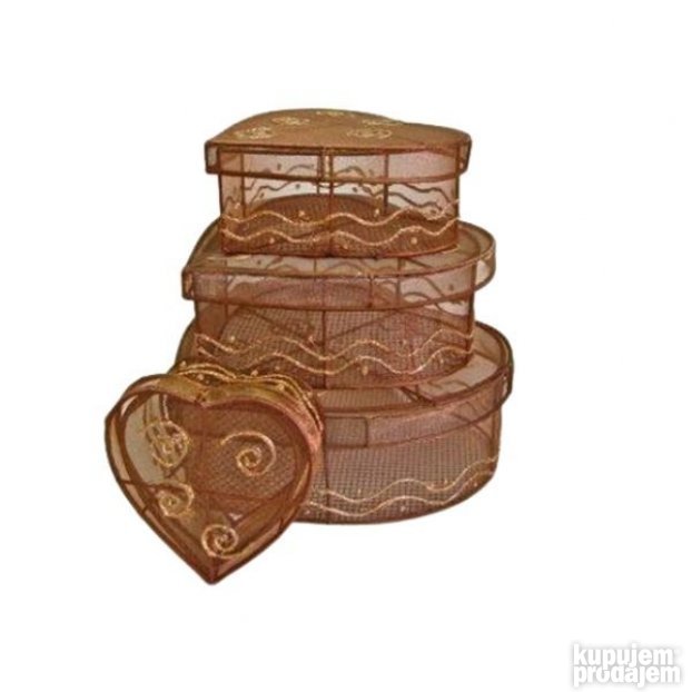 Dekorativne kutije u obliku srca (24x22x10cm) - KupujemProdajem