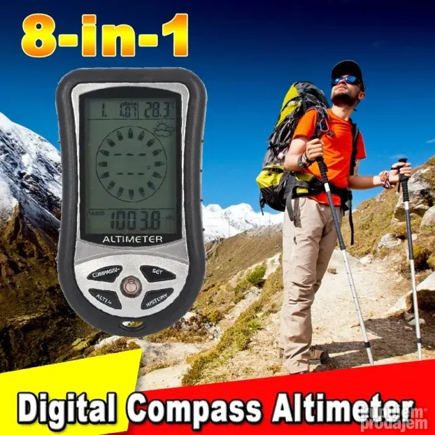 Kompas, altimetar, barometar..digitalni uređaj sa 8 funkcija ...