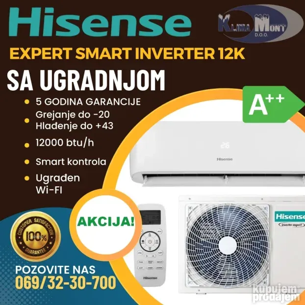 Hisense Expert Smart 12k sa uračunatom ugradnjom-AKCIJA! - KupujemProdajem