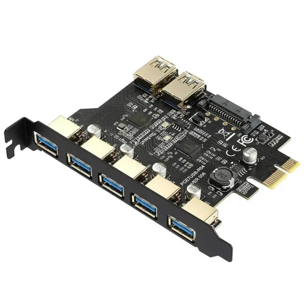 PCIE USB 3.0 7port 5x USB3.0 + 20pin 5Gbps 19pin pci-e NEC ...