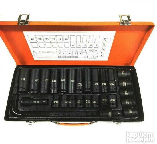 Udarne gedore duboke i plitke 1/2 set 27 delova - KupujemProdajem