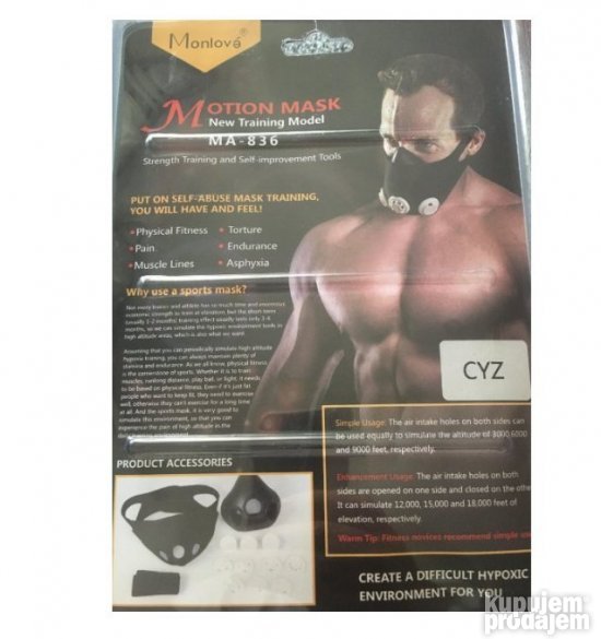 Maska za vežbanje maska koja povećava kapacitet pluca - KupujemProdajem