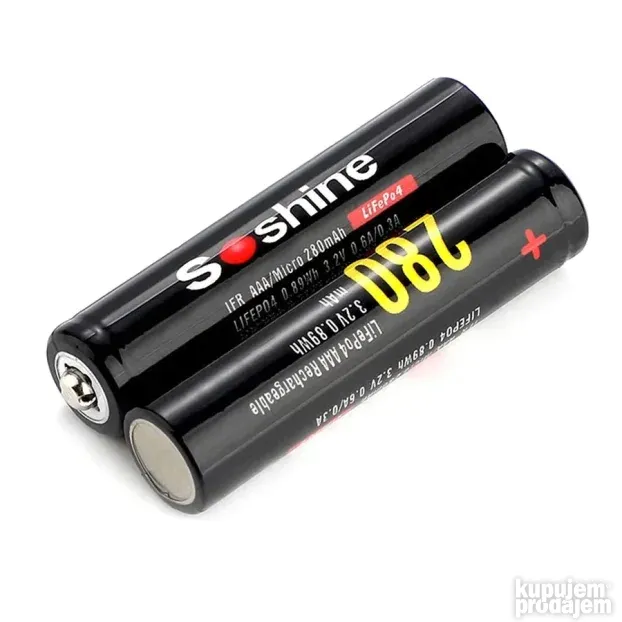 AAA 3V Punjiva Baterija 3.2V LiFePO4 10440 280mAh SOSHINE - KupujemProdajem