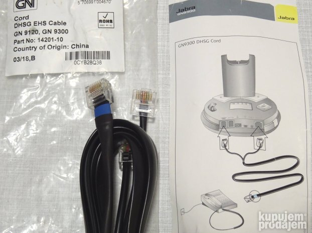 Kabel Jabra 14201-10 GN9120 GN9300 DHSG EHS Cable Cord - KupujemProdajem