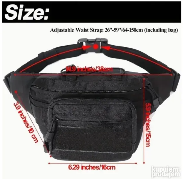 Torbica Oko Struka Vojna Takticka Pederusa Model 8 - KupujemProdajem