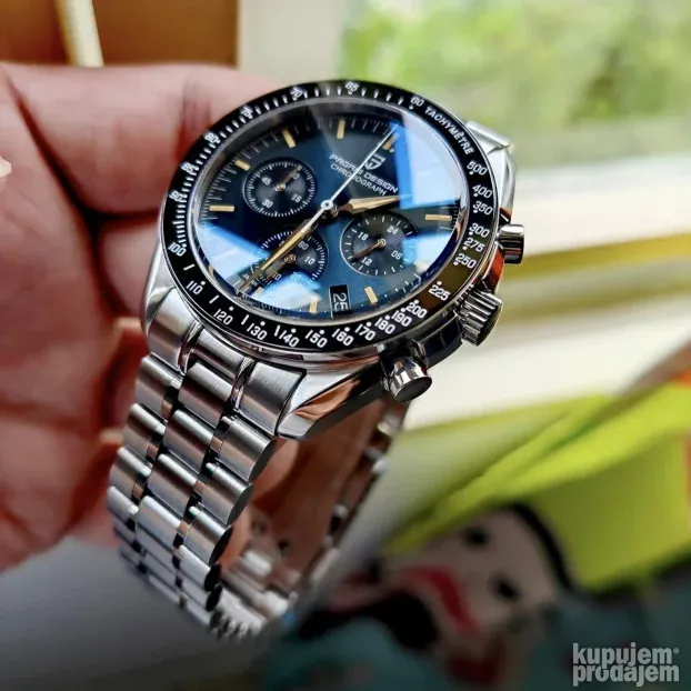 PAGANI DESIGN PD-1701 -Crni- Omega Speedmaster Moonwatch - KupujemProdajem