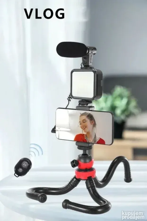 Set za snimanje LED svetlo, stativ i mikrofon - KupujemProdajem