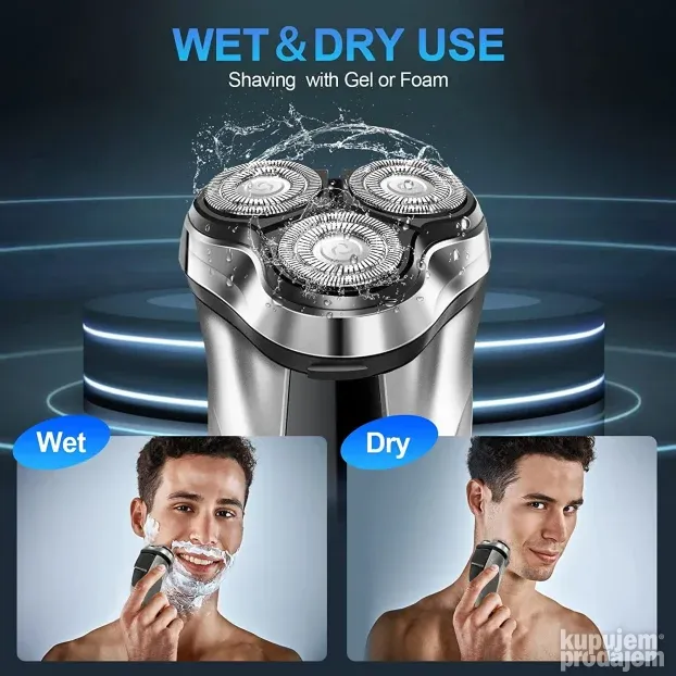 Bezicni trimer brijac za bradu sa 3 glave VIYSPNV - KupujemProdajem