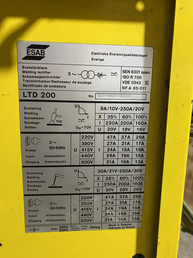 ESAB 250A TIG DC Aparat za varenje - KupujemProdajem