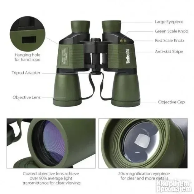 Dvogled beileshi 20x50 dvogled sa osvetljenjem - KupujemProdajem