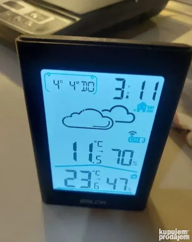 Baldr bezicna meteroloska meteo stanica potpuno nova CRNA - KupujemProdajem