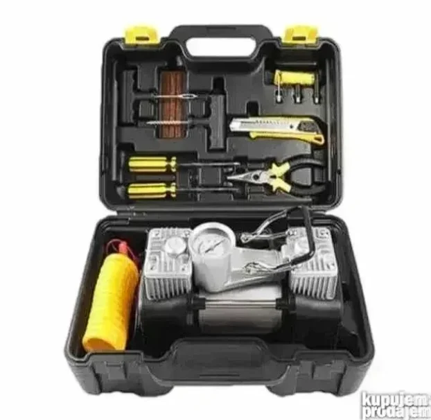 Kompresor za auto, za pumpanje guma 12V, set auto alata - KupujemProdajem