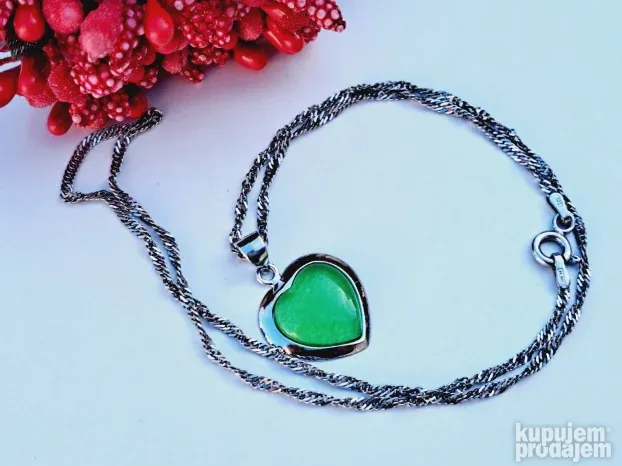 Srebrno zensko lance privezak srce Zad,PRAVO SREBRO.925 - KupujemProdajem