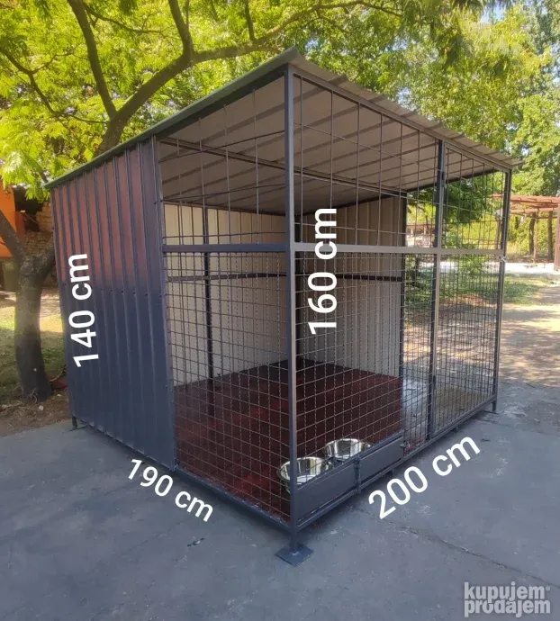 Boks za pse kavez za pse A 4 sa hranilicom i podom - KupujemProdajem