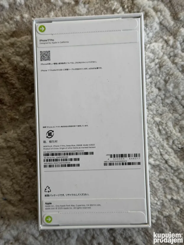 Iphone 17 pro 256gb Esim VAKUM - KupujemProdajem