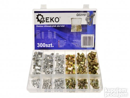 Set BLIND matica čelične i aluminijska M3-M10 300 kom GEKO ...
