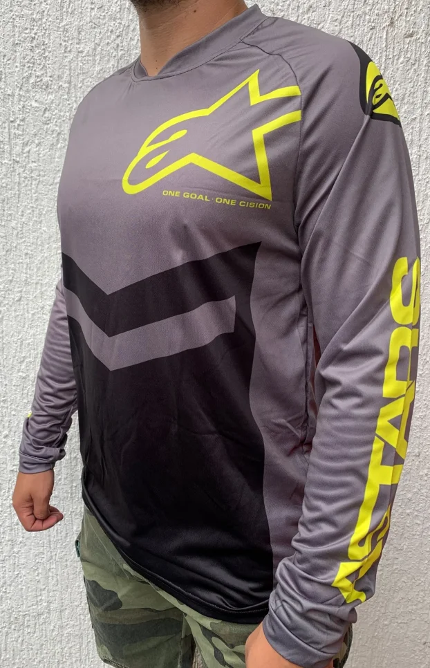 Moto kros dres mod.008 Alpinestars sivo - zuti - KupujemProdajem