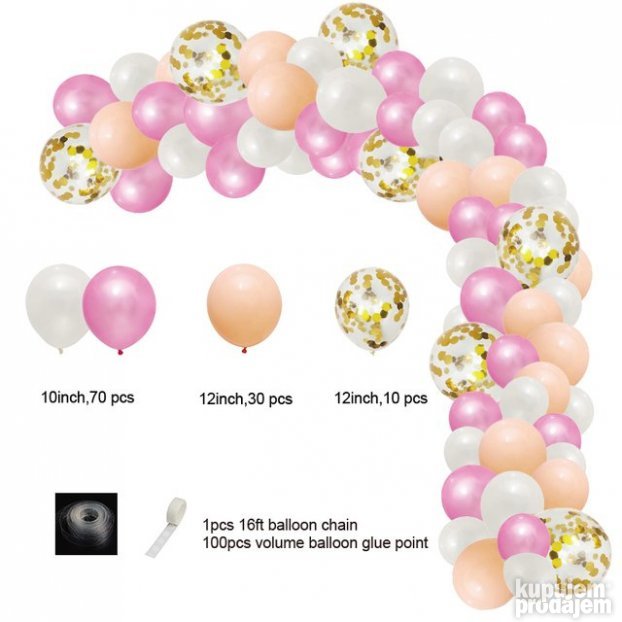 Balona 120 (13+25+50)cm+LUK za postavku, SET KAJSIJA - KupujemProdajem