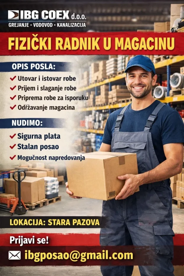Fizični radnik u magacinu - Poslovi - KupujemProdajem