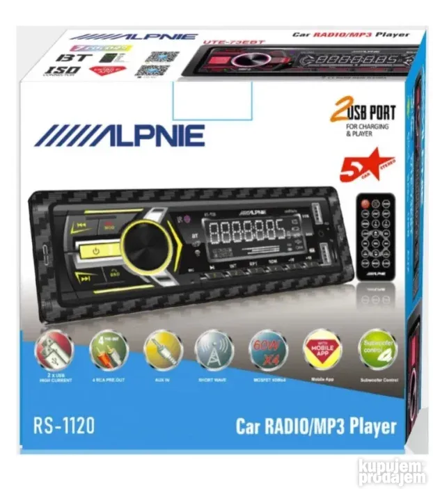 Auto radio Alpnie RS-1120 Usb Bluetooth Aux - KupujemProdajem