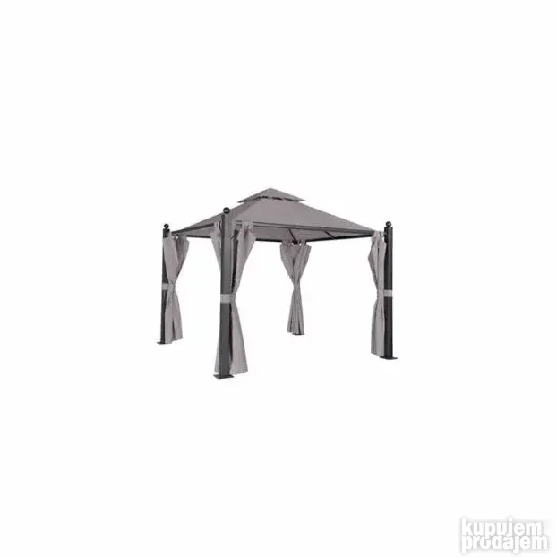 Paviljon za baštu fedora sivi 3x3 m sa zavesama - KupujemProdajem