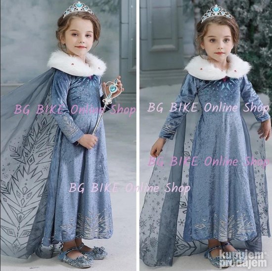 Elza Elsa Frozen kostim kostimi haljina model Z + kruna stap ...
