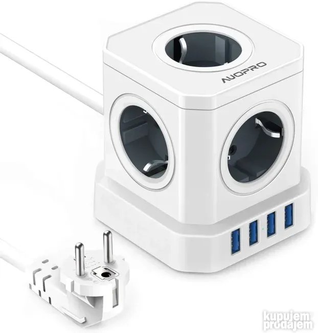 USB Socket Cube, Power Strip 5-Way Power Cube, 2500 W10 A - KupujemProdajem