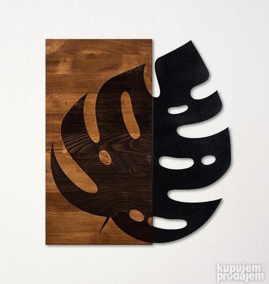 Zidni ukras LIST slika drvo metal novo - KupujemProdajem