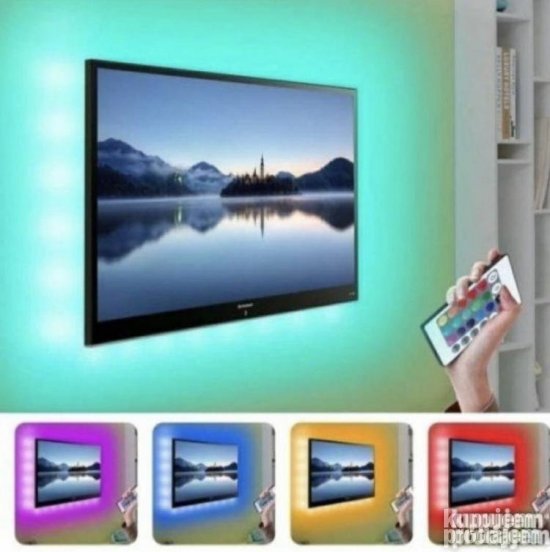 Led osvetljenje pozadinsko za tv 2m RGB daljinski led traka ...