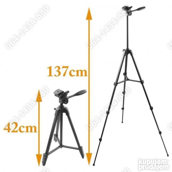 Tripod (stalak-nosač) za kameru, stativ za fotoaparat 42-137 - KupujemProdajem