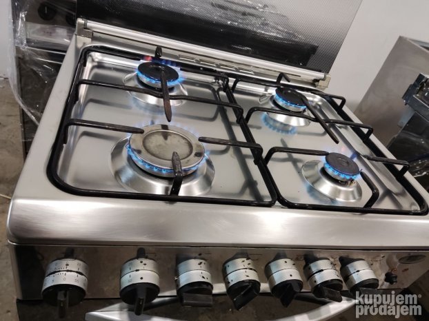 Sporet na plin sa TURBO RERNOM na struju inox made in ITALY ...