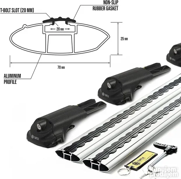 Turtle air 1 krovni nosači za Volkswagen Tiguan 2016-2024 - KupujemProdajem