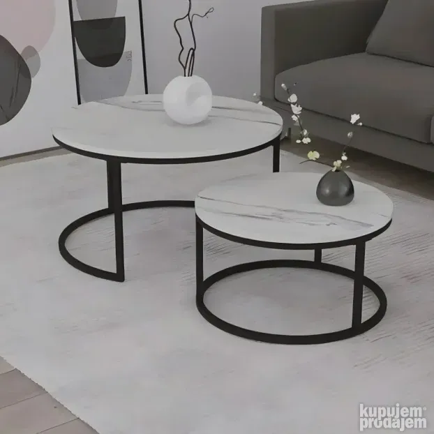 Klub sto set 2 stola u dve boje - KupujemProdajem