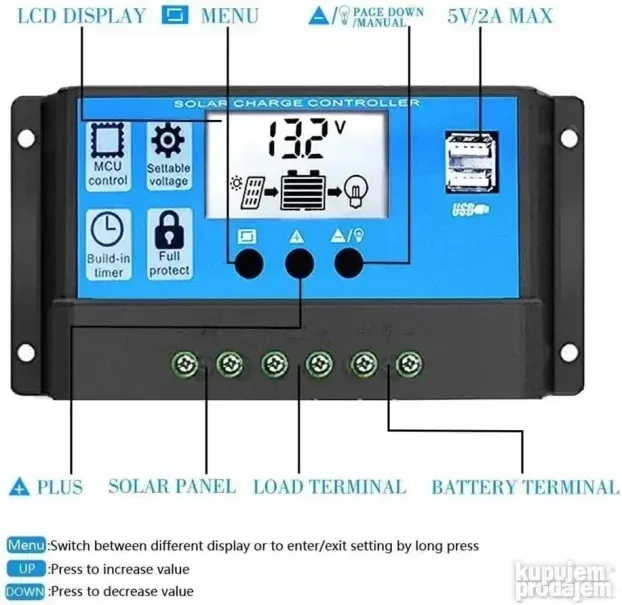 Solarni kontroler regulator punjenja 30A - KupujemProdajem