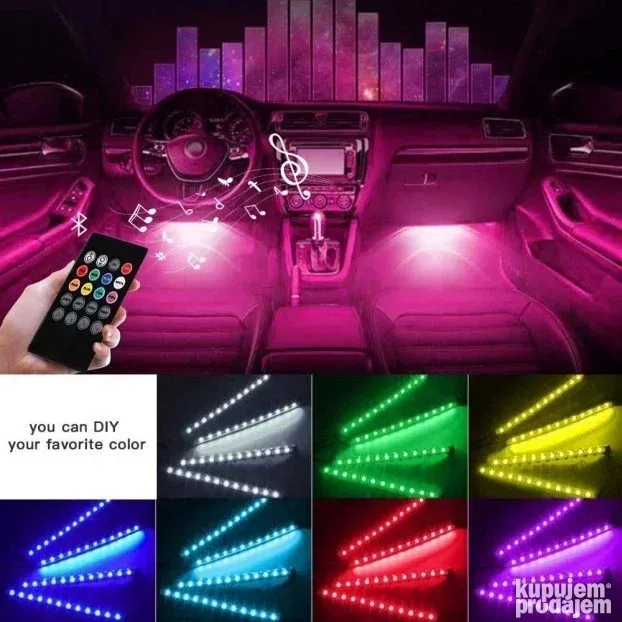 Led traka za auto Svetlo za auto Led traka za auto ambijent ...