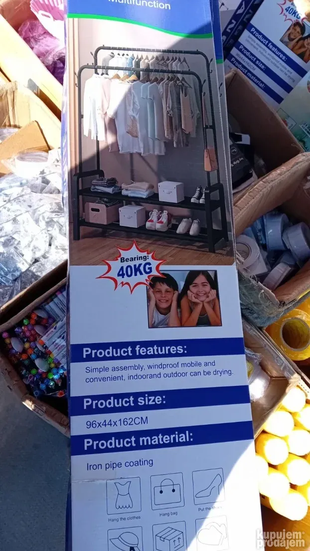 Stalak za odecu Stender Vesalica -polica za obucu Dupli 40k ...