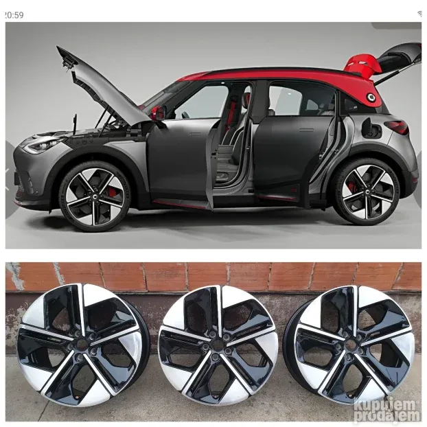 Org. Smart #1 Brabus alu felne 19" 5x108 8J ET48 RASPAR - KupujemProdajem