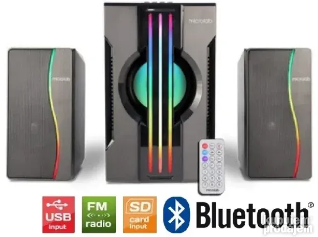 MICROLAB Aktivni zvucnici 2.1 15W LED FM BT 3.5mm G200BT - KupujemProdajem