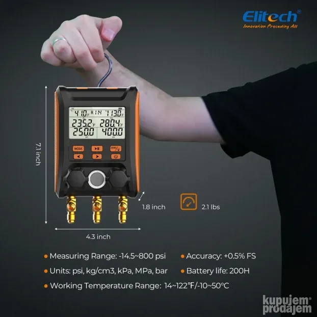 Digitalni manometar Elitech MS-1000 - KupujemProdajem
