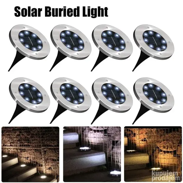 Solarne lampe 8kom Disk lampe za dvoriste Podne lampe 8kom ...