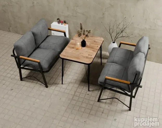Bastenska garnitura dva dvoseda i sto novo - KupujemProdajem