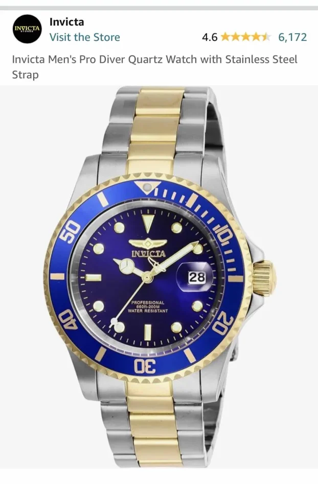 Invicta Pro Diver 26972, Original USA! 40mm. Two-tone/Blue ...