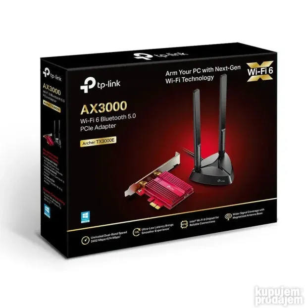 TP-LINK Archer TX3000E AX3000 WiFi 6 BT 5.0 PCIe Adapter - KupujemProdajem