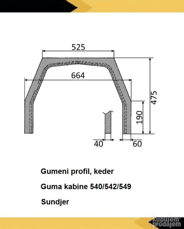 Guma kabine za traktor IMT 540/542/549 - Sundjer - KupujemProdajem