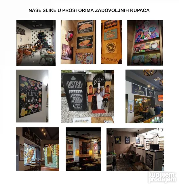 Razne ukrasne table Slike za Restoran,Kafić,Pab,Bar, Hotel I ...